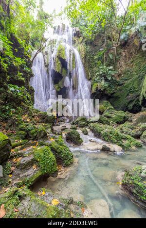 A beautiful waterfall in the forests of Bicol, Philippines Stock Photo ...