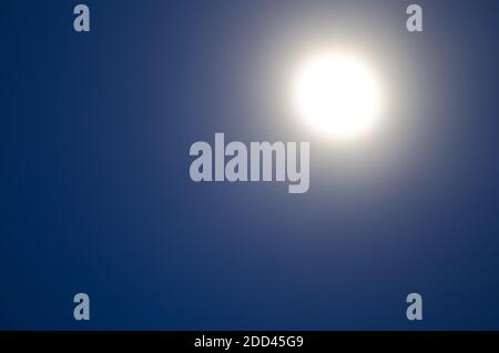 Faded moon over the Integral Natural Reserve of Inagua. Gran Canaria ...