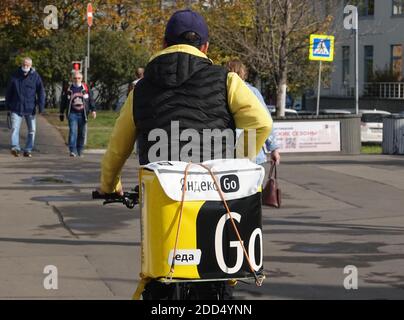 Yandex Go food delivery Moscow Stock Photo - Alamy