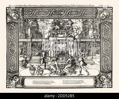 Old Testament story of Esther and the Persian King Ahasuerus, 16th ...