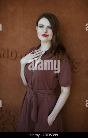 Singer Elodie Frege attends the 2018 French Open - Day Twelve at Roland ...