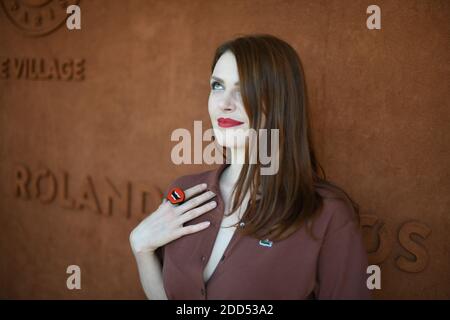 Singer Elodie Frege attends the 2018 French Open - Day Twelve at Roland ...