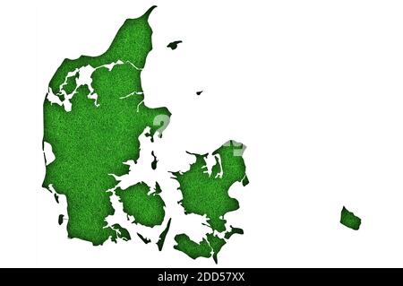 Map of Denmark on green felt Stock Photo - Alamy