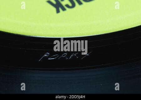 Hand etched message or marking in vinyl record runout groove by George ...
