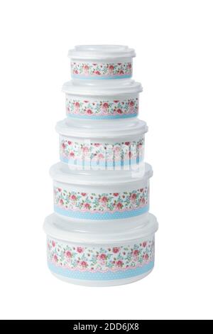 Food inside plastic containers isolated on white background Stock Photo ...