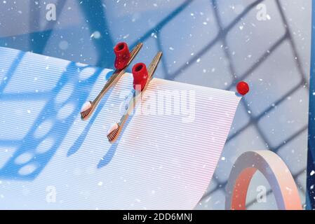 Winter dental concept with toothbrushes and toothpaste in the form of ...