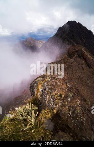 Ruminahui Volcano summit, Cotopaxi National Park, Avenue of Volcanoes ...