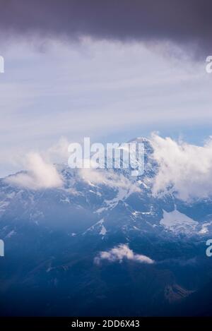 Aerial view of the Andes Mountains on the flight between Argentina and ...