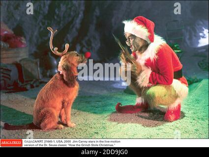 jim carrey, dr. seuss' how the grinch stole christmas, 2000 Stock Photo ...