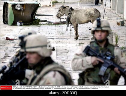 BAGHDAD, Iraq - A rocket launcher left by guerrillas is seen in Baghdad ...