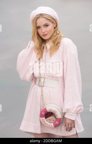 Ellie Bamber attending the Chanel show during PFW Womenswear Fall ...
