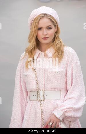 Ellie Bamber attending the Chanel show during PFW Womenswear Fall ...