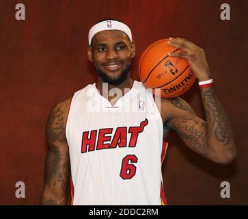 LeBron James of the Miami Heat poses during the team's media day on ...