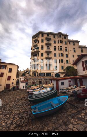 Port of Getaria (Guethary) at the Basque Country Stock Photo - Alamy