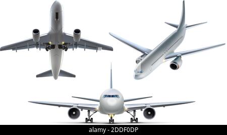 Realistic plane isolated. Top view airplane. for your design Stock ...