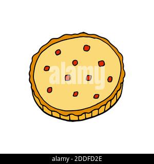 Vector hand drawn quiche. French cuisine dish. Design sketch element ...