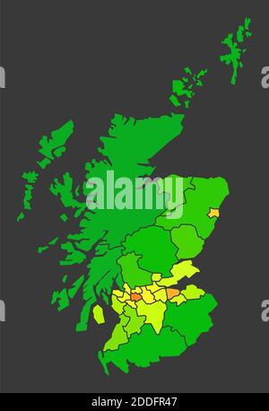 United Kingdom map, administrative division, separate individual ...