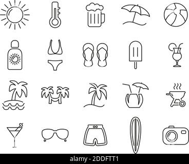 flip flops summer icon line and fill illustration Stock Vector Image ...