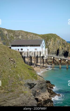Polventon or Mother Ivey's Bay in Cornwall, UK. Padstow lifeboat ...