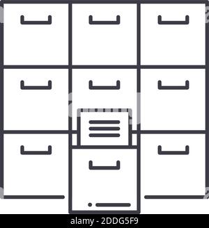 file labrary line icon, outline symbol, vector illustration, concept ...
