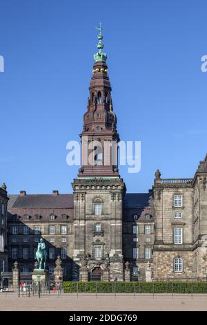 Christiansborg Palace on Slotsholmen in Copenhagen viewed from the ...