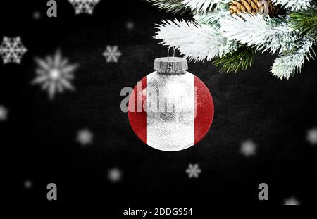 Happy new Year 2021, flag of Seychelles on a christmas toy, decorations ...