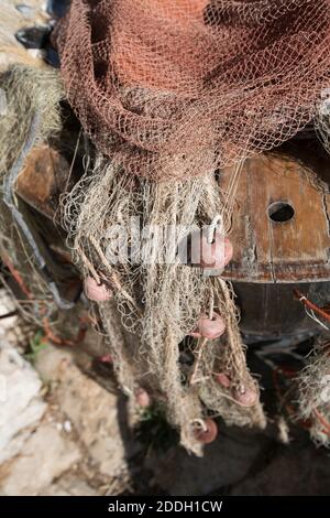 Traditional fishing nets, Old Fish trap at laguna in Ulcinj in ...
