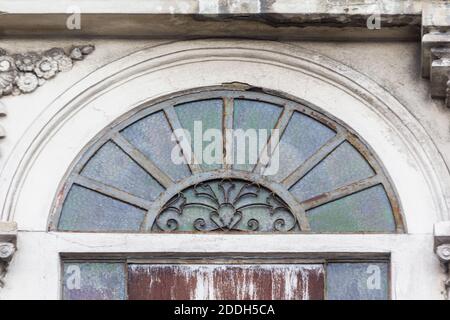 Architectural detail of the El Hogar building in Manila, Philippines ...