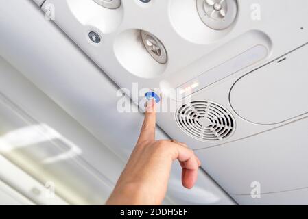 Flight attendant cabin crew call button & cool air nozzles / nozzle ...