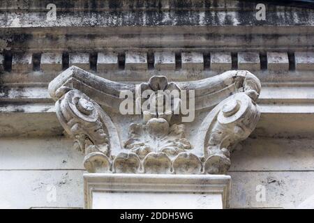 Architectural detail of the El Hogar building in Manila, Philippines ...