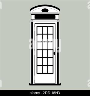 telephone booth vector illustration , lining draw Stock Photo - Alamy