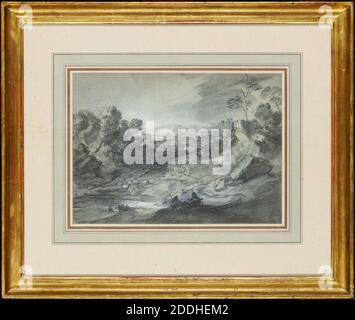 Upland Landscape With Figures And Sheep, 1774-7. Thomas Gainsborough (d ...