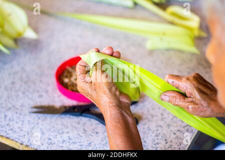 Suman de Baler being made in Baler, Philippines Stock Photo - Alamy
