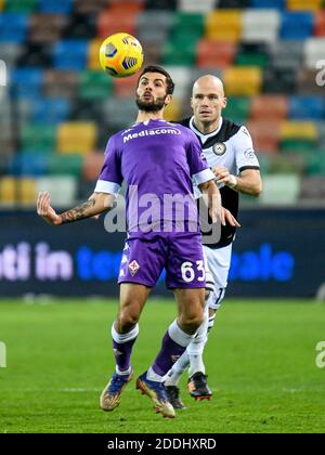 header of during ACF Fiorentina vs AC Milan, Italian soccer Serie A ...