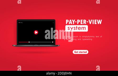 PPV Pay Per View, business concept background. Vector stock ...