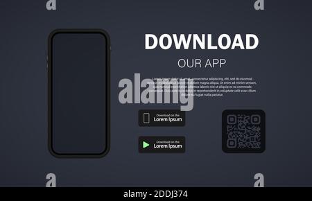 Download our new mobile app illustration. Vector on isolated background ...