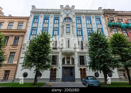 Art Nouveau building on Alberta Iela in Centrs (Central Riga), Riga ...