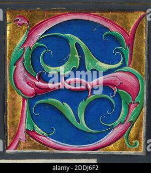 Decorated initial letter 'R',1530 Unknown Artist, North Italian School ...