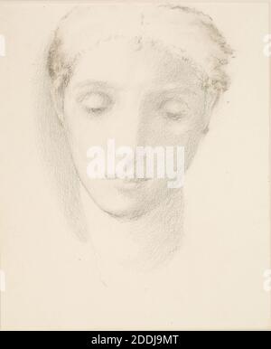 Female - Head Study of Agnes Macdonald, 1864-1865. Artist: Edward Burne ...