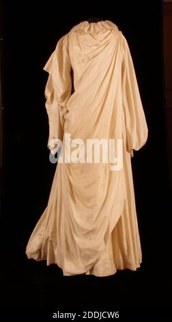 Silk Wedding Dress, 1891. Made by Liberty & Co.. Ivory pongee silk ...