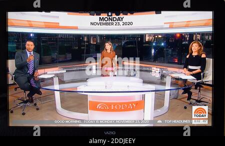 A television screenshot of NBC TODAY Show co-hosts Savannah Guthrie and ...