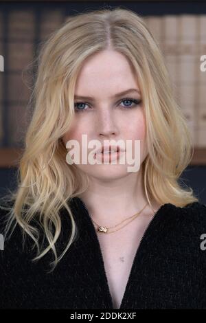 Ellie Bamber attending the Chanel Haute Couture Spring Summer 2016 show ...