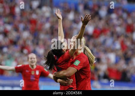 USA’s Alex Morgan celebrates with teammates during the FIFA Women ...