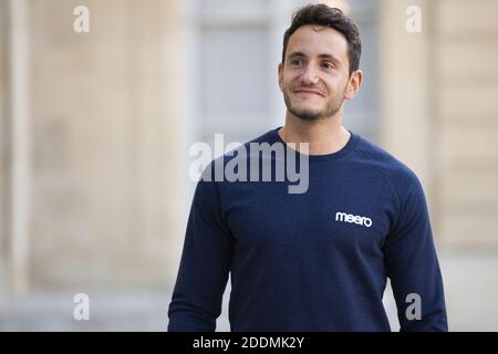 Founder of CEO of Meero Thomas Rebaud arrives on September 17, 2019 at ...