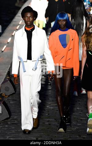 A model walks the runway during the Courreges show as part of Paris ...