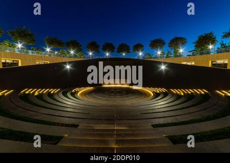 Modern amphitheater like as ancient theatre at night Stock Photo - Alamy