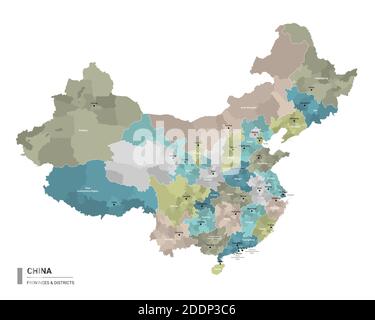 Detailed map of Shanghai city administrative area. Royalty free vector ...