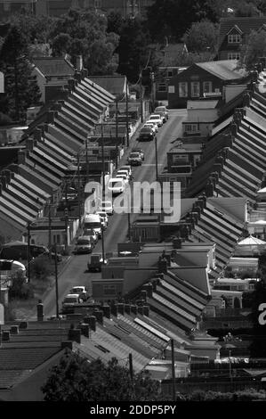 Terraced houses, First Street, Watling Street bungalows, Pont near ...