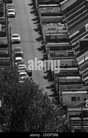 Terraced houses, First Street, Watling Street bungalows, Pont near ...