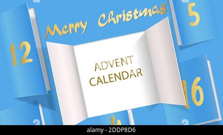 Christmas advent calendar door opening. Realistic an open wide doors on ...